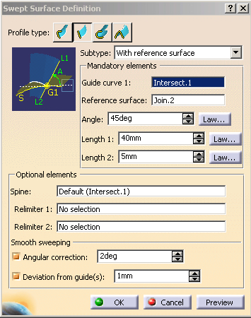 Using the Smoothing Options when Creating a Sweep